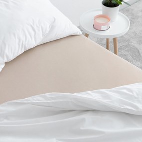 Goldea jersey elastické prostěradlo - latte 120 x 200 cm