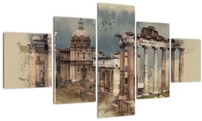 Obraz - Forum Romanum, Řím, Itálie (125x70 cm)