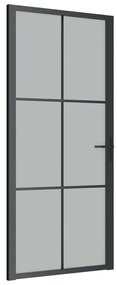 vidaXL Interiérové dveře 93 x 201,5 cm černé matné sklo a hliník