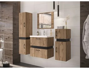 Koupelnový nábytek Torvaldi I, Sifon k umyvadlu: ne, Umyvadlo: ne, Barva: wotan / wotan + černý mat