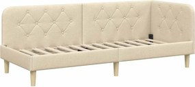 Rohový rám postele Krémová 80 x 200 cm textil 3394107