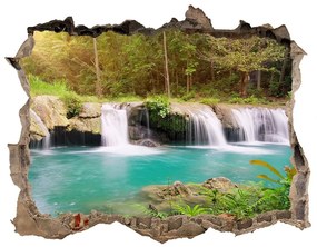 Wallmuralia Nálepka fototapeta 3D výhled Vodopád v lese 95x64 cm