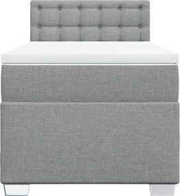 Box spring postel s matrací světle šedá 90x190 cm textil 3288057