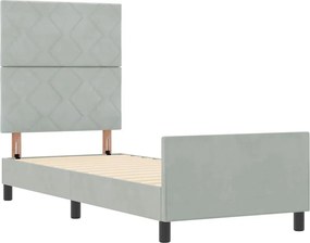 Postel s boxspringem s čelo Světle šedá 80 x 200 cm samet 3344969