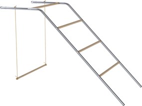 PawHut Dřevěný rám na hraní pro kuřata, hřiště pro kuřata s hrazdičkami, nastavitelná houpačka, 82 x 150 x 110 cm stříbrný