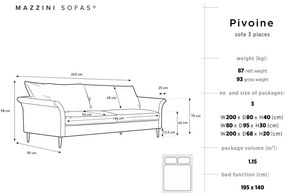 Béžová rozkládací pohovka s úložným prostorem Mazzini Sofas Pivoine