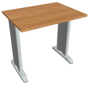 Stůl pracovní rovný 80 cm hl. 60 cm - Hobis Flex FE 800 Dekor stolové desky: olše, Barva nohou: Stříbrná