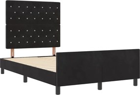 Postel s boxspringem s čelo Černá 120 x 200 cm samet 3344869