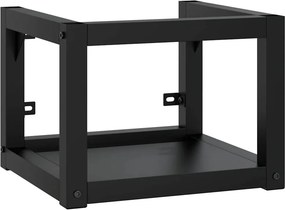Nástěnný koupelnový regál pod umyvadlo černý 40x38x31 cm železo 338493