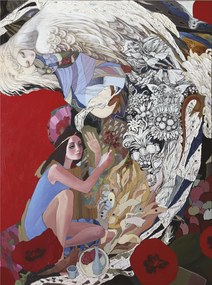 Yulia Novikova | Rajská zahrada Rám: Bílý, Velikost: 70 x 50 cm