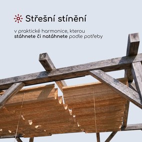 Vingo Bambusový baldachýn na pergolu - hnědý, rozbalený Rozměry (cm): 90x400