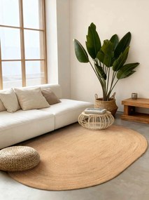 Hanse Home, Kusový koberec Jute Braided 106005 Gold ovál, 160x230 ovál, béžová, chodba / předsíň