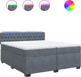 Box spring postel s matrací tmavě šedá 200x200 cm samet 3288709