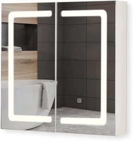 Miadomodo 89022 MIADOMODO Zrcadlová skříňka s LED osvětlením, 65 x 65 cm
