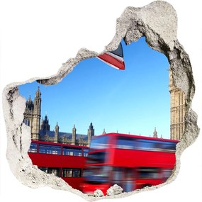 Wallmuralia Foto fotografie díra na zeď Autobus v Londýně 75x75 cm