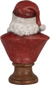 Červeno-bílá vánoční dekorace busta Santa - 18*12*30 cm