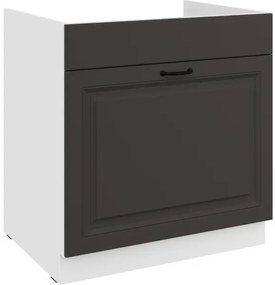 Kuchyňská skříňka Stilo 80 ZL 1S BB korpus bílá, dvířka šedá