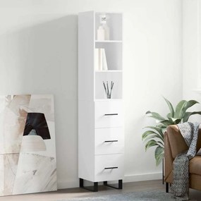 vidaXL Skříň highboard 34,5x34x180 cm kompozit [3189728] Barva: bílá s vysokým leskem