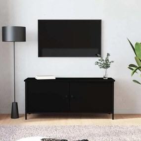 vidaXL TV skříňka s dvířky 102 x 35 x 45 cm kompozitní dřevo [826290] Barva: Černá