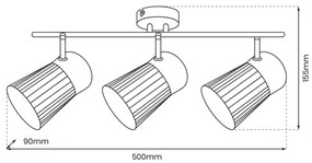 Bodové svítidlo BEST 3xE14/40W/230V černá