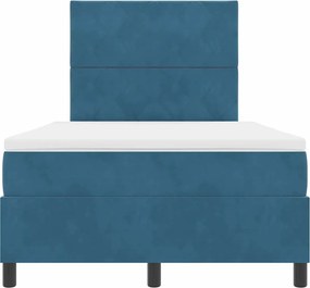 Postel s boxspringem s čelo Tmavě modrá 120 x 190 cm samet 3339888