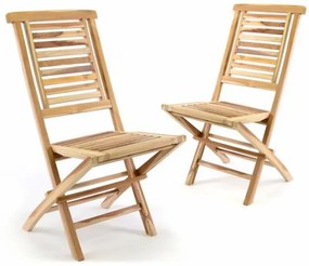 Divero Hantown 41004 Sada 2 ks zahradní židle skládací z masivního týkového dřeva
