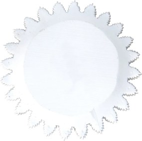 Bílý antik dekorační talířek s dekorem listů Spie - Ø 20*1 cm