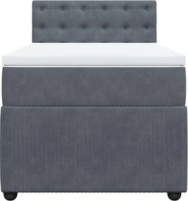 Box spring postel s matrací tmavě šedá 100x200 cm samet 3287675