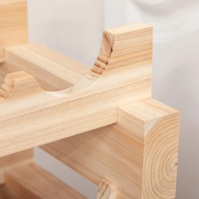 HOMCOM regál na lahve pro 36 lahví, 3-patrový modulární vinný regál, 114×28×42,5 cm, přírodní dřevo