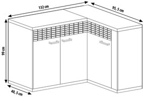 Casarredo - Komfort nábytek Rohová komoda NATURAL N15L dub ribbeck/kostka