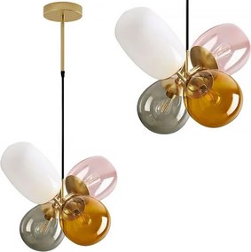 Toolight Toolight, Stropní svítidlo ze skla vícebarevné E14 60W APP436-4C, OSW-00565