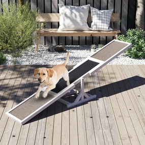 Costway Dřevěný pes Agility Houpačka Set pro cvičení a hraní pro psy Venkovní