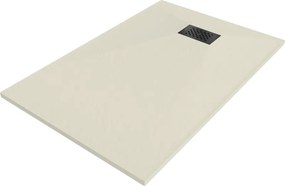 Mexen Hugo, obdélníková sprchová vanička, SMC, 100x80cm, béžová, černá krytka, 42698010-B