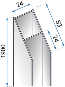 Rea - MOLIER rozšiřovací profil pro sprchové dveře 190cm, černá, REA-K6000