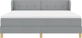 Postel s boxspringem s čelo Světle šedá 180 x 200 cm textil 3340227