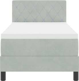 Postel s boxspringem s matrací Světle šedá 80 x 200 cm samet 3339068