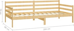 vidaXL Válenda se zásuvkami 90 x 200 cm masivní borové dřevo [3083681] Barva: Hnědá