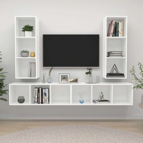 Nástěnné TV skříňky 4 ks bílé dřevotříska 3079880