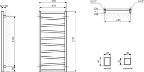 Sapho Zig ZG516A otopné těleso 500 x 1572 mm 582 W antracit