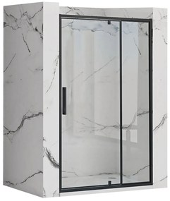 Jednokřídlé sprchové dveře REA RAPID SWING pro instalaci do niky 120 cm, černé
