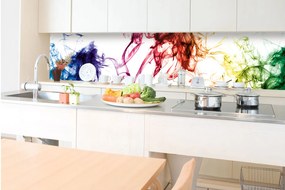 DIMEX | Fototapeta do kuchyně Detail inkoustu ve vodě KI-350-287 | 350 x 60 cm | vícebarevná, bílá