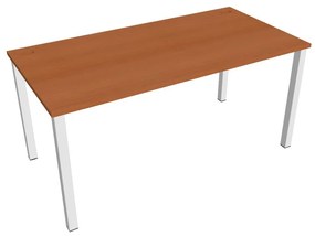 Stůl pracovní rovný 160 cm - Hobis Uni US 1600 Dekor stolové desky: třešeň, Barva nohou: bílá