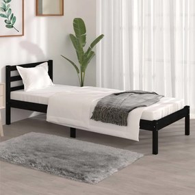 vidaXL Rám postele masivní borovice 75 x 190 cm Small Single [810390] Barva: Černá