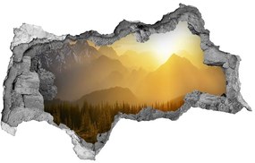 Wallmuralia Nálepka fototapeta 3D Západ slunce hory 95x73 cm