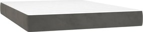 Box spring postel s matrací tmavě šedá 140x200 cm samet 3142906