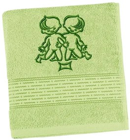 Bellatex Froté ručník proužek s výšivkou znamení zvěrokruhu 50x100 cm světlá zelená