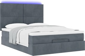 Osmanský rám postele s matracemi tmavě šedá 140x190cm samet 3314247