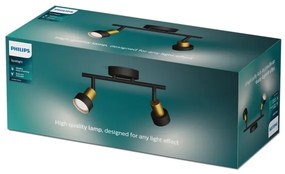 Philips - Bodové svítidlo CONDUIT 2xGU10/5W/230V černá/mosaz