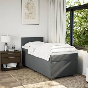 Box spring postel s matrací tmavě šedá 90x190 cm textil 3288037