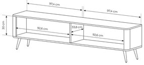 Obývací stěna LANTE b | sestava B | 3 díly | béžová/zlatá